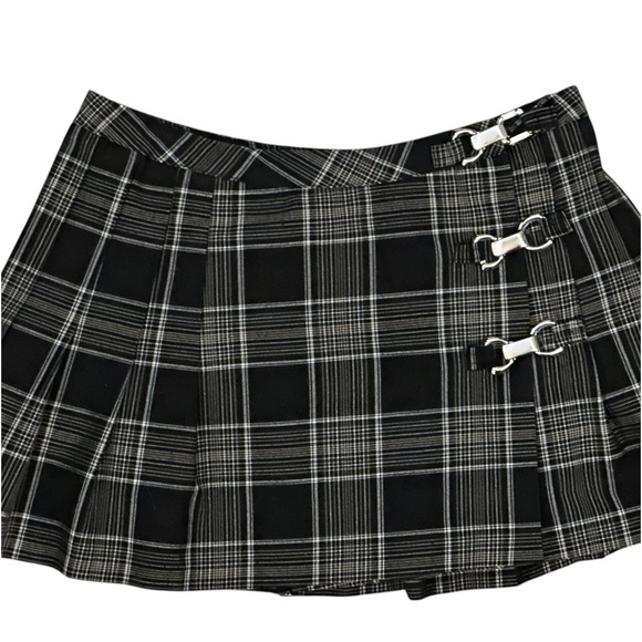 rave | Skirts | Vintage Y2k Rave Bw Plaid Goth Schoolgirl Academia ...